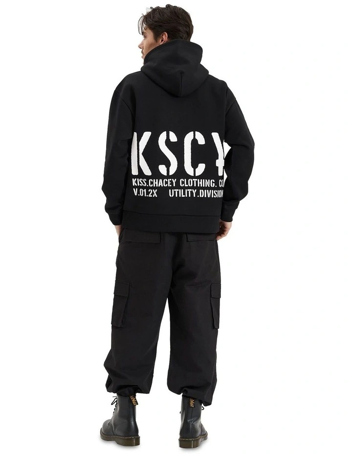 KSCY Efficacy Heavy Relaxed Hooded Sweater In Jet Black | MYER
