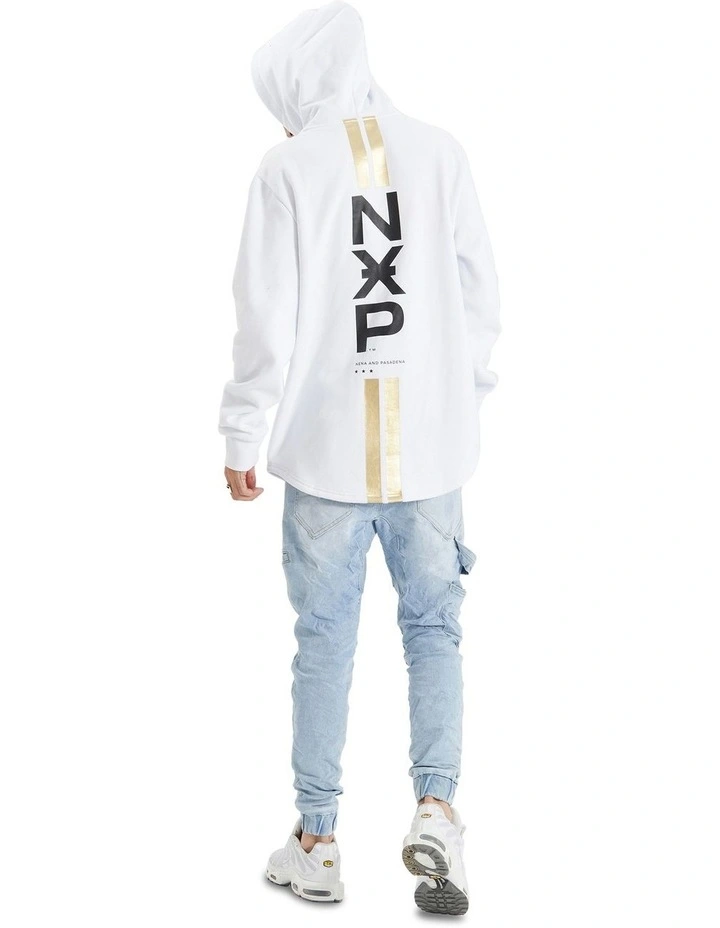 Nena & Pasadena Styche Hooded Dual Curved Sweater in Optical White | MYER