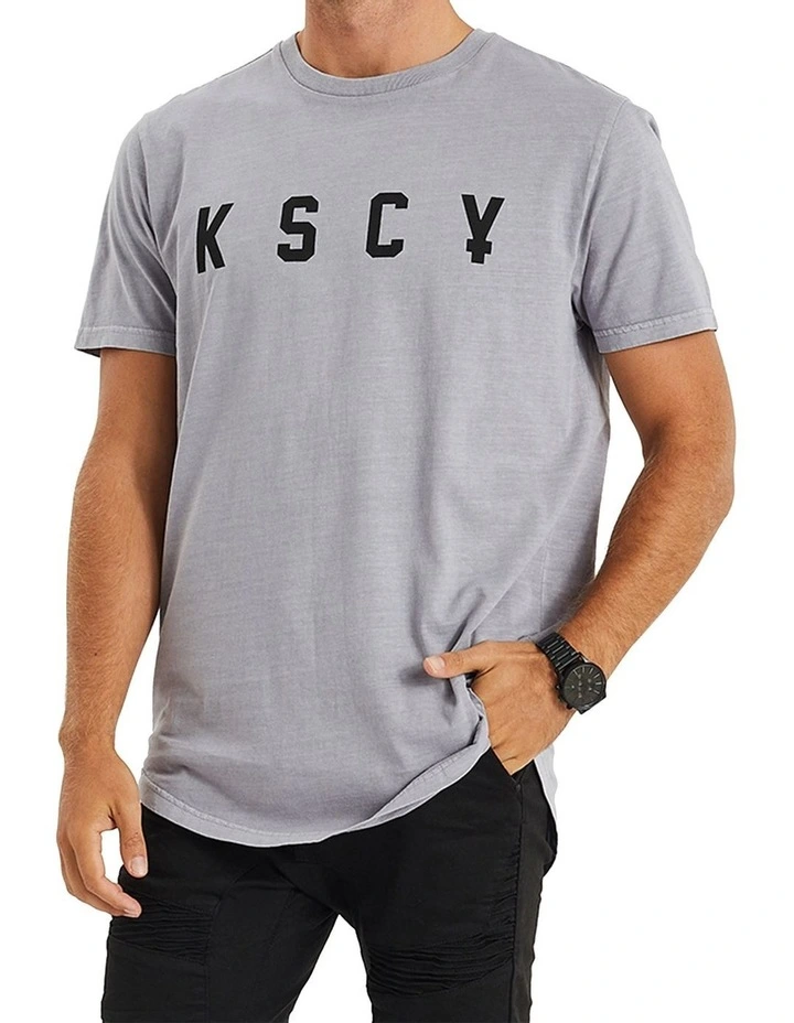 KSCY Trained Dual Curved Tee in Pigment Silver | MYER