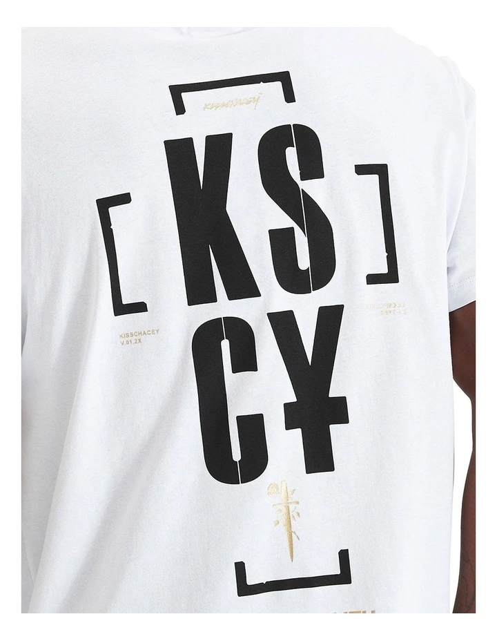 KSCY Fetching Souls Dual Curved T-shirt in Optical White | MYER
