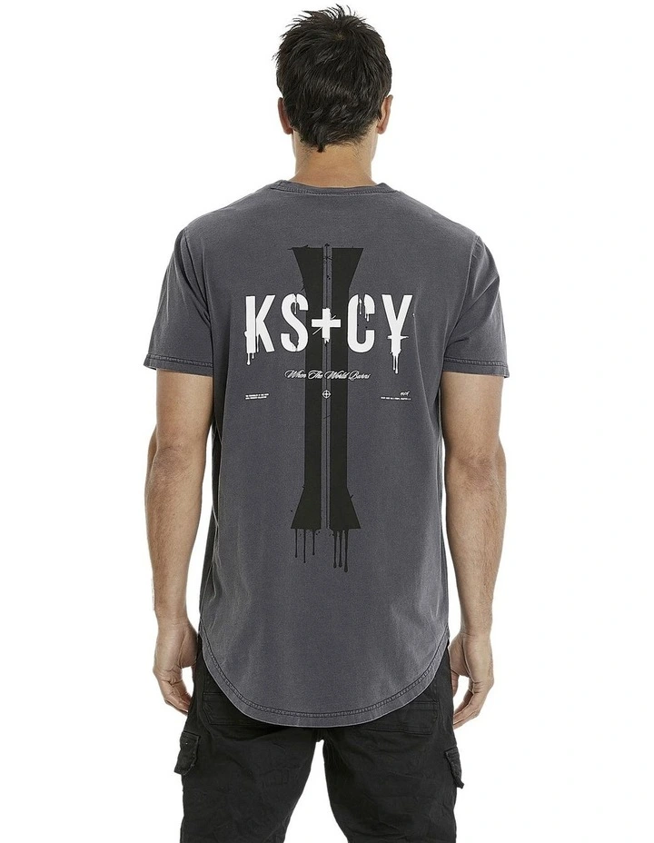 KSCY Hostage Dual Curved Tee in Pigment Asphalt | MYER
