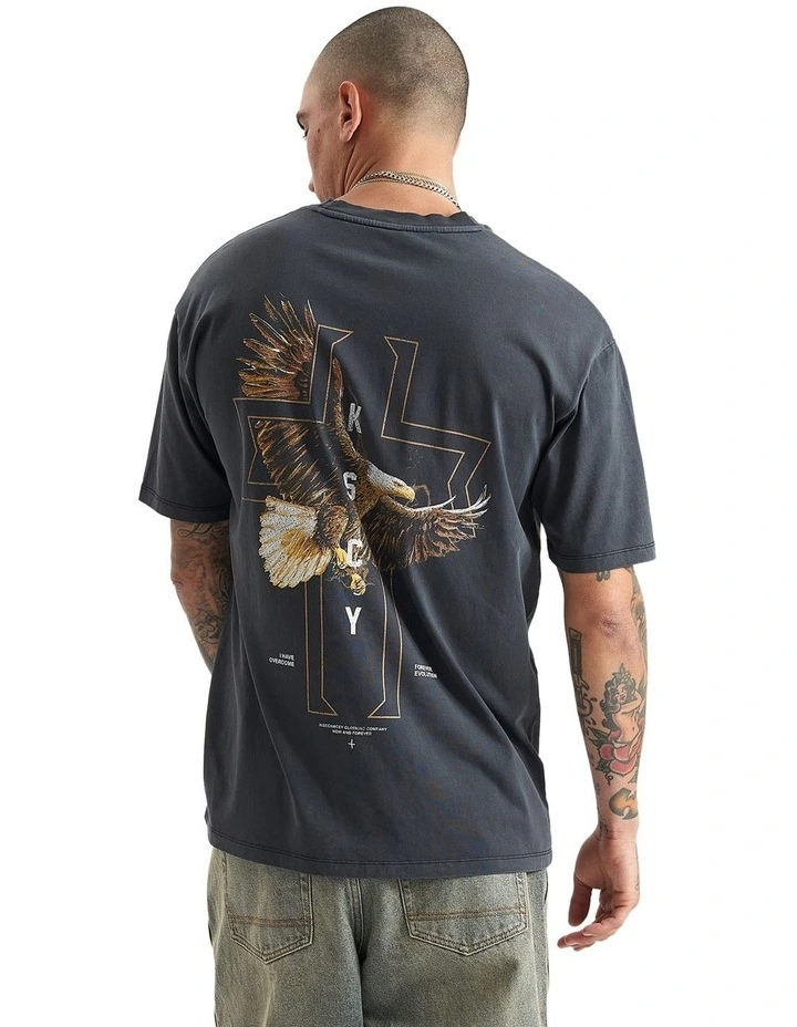 KSCY The Knight Heavy Box Fit Tee In Pigment Black | MYER