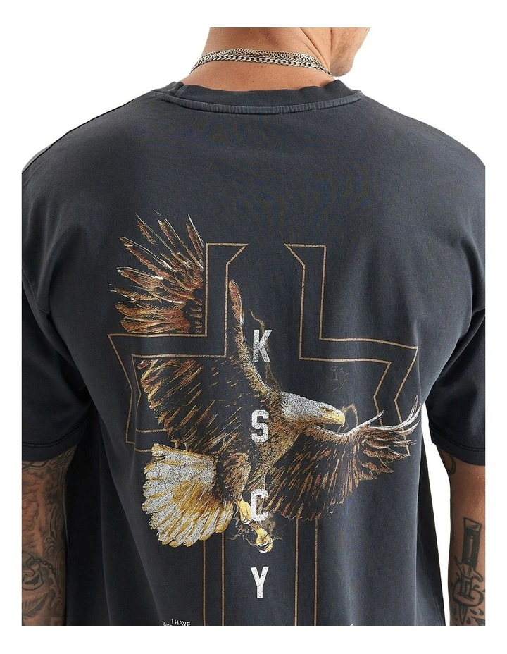 KSCY The Knight Heavy Box Fit Tee In Pigment Black | MYER