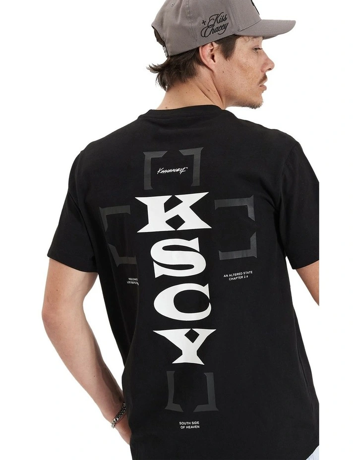 KSCY Redemption Dual Curved Tee In Black | MYER