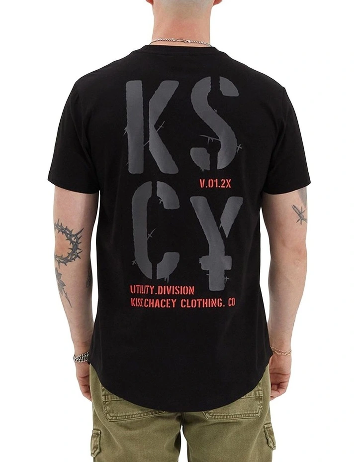 KSCY Pleso Dual Curved Tee in Anthracite Black | MYER