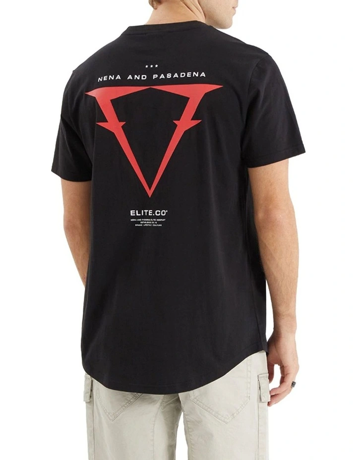 Nena & Pasadena Data Dual Curved Tee in Black | MYER
