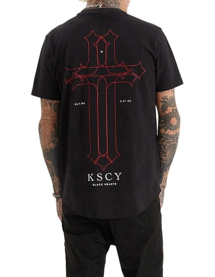 KSCY Focused Dual Curved Tee in Black | MYER