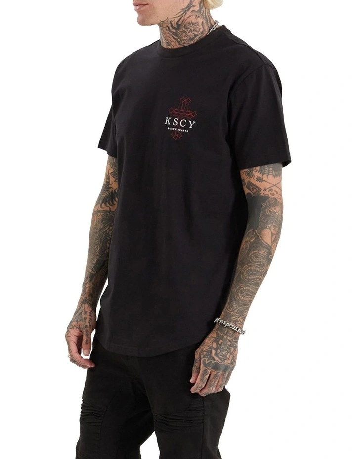 KSCY Focused Dual Curved Tee in Black | MYER