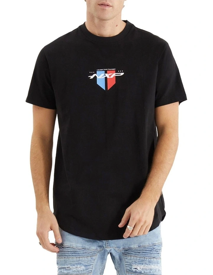 Nena & Pasadena Wingman Dual Curved Tee in Jet Black | MYER