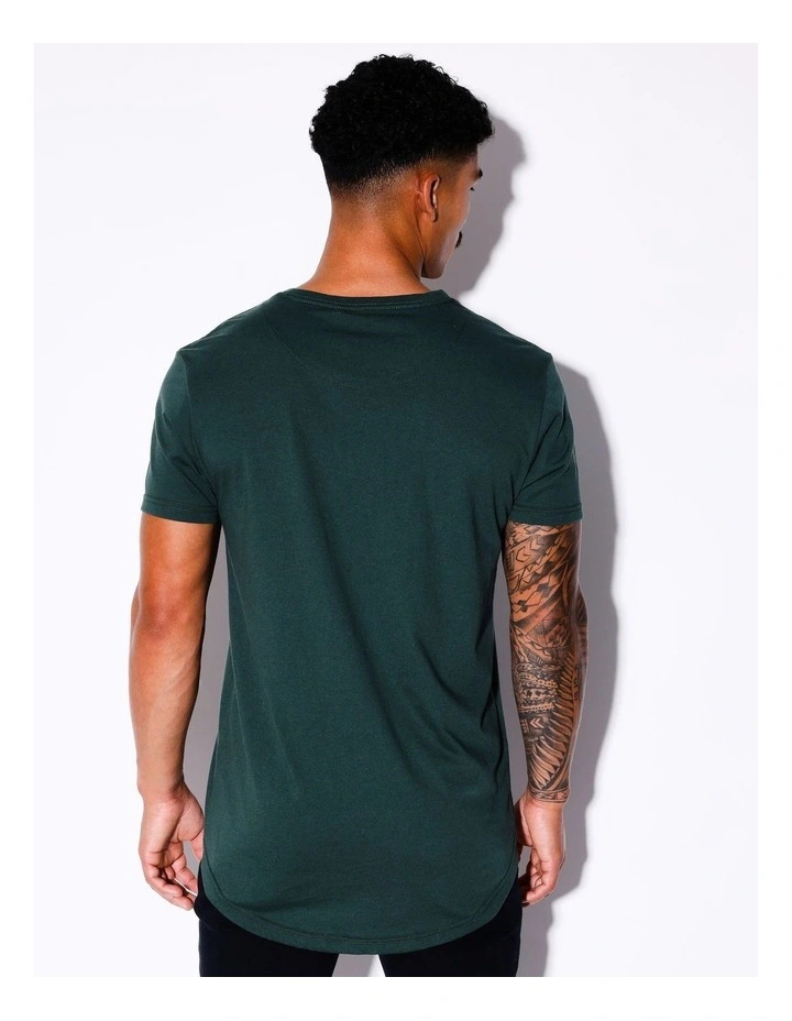 Kenji Hadspen Drop Shoulder Curved Tee in Green | MYER