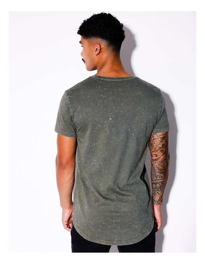 Kenji Esperance Acid Wash Tee in Green | MYER