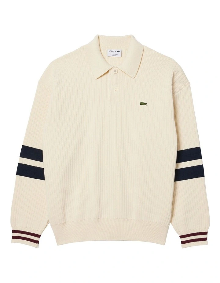 Lacoste French Iconics Rib Polo Knit in Lapland | MYER