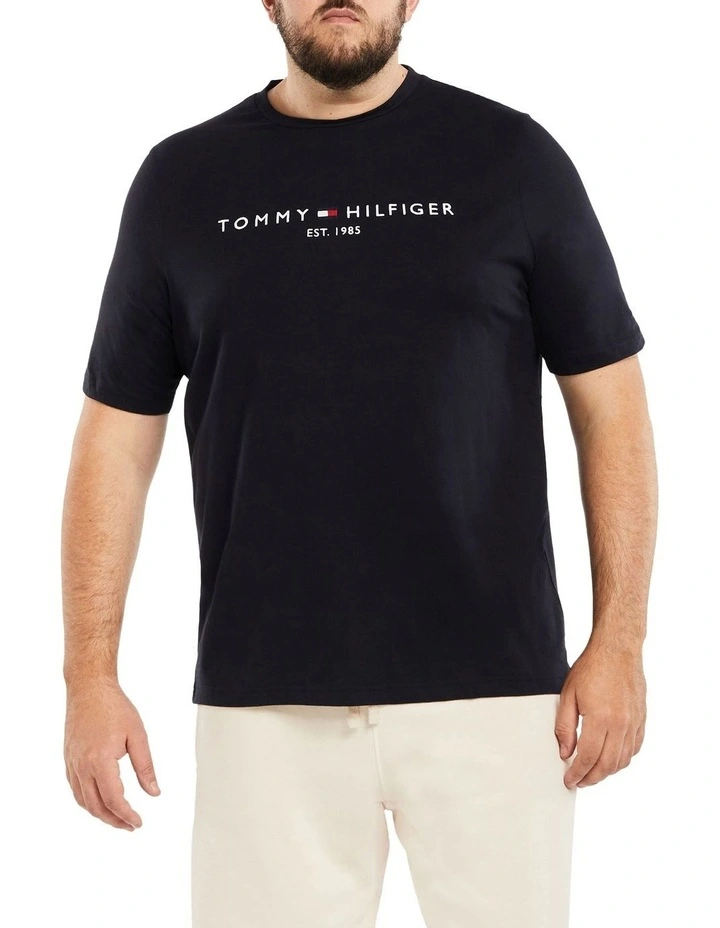 Tommy Hilfiger Big & Tall Tommy Logo Tee in Black | MYER