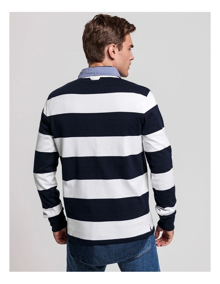 Gant Rugger Original Bar Stripe Rugby Tops in White | MYER