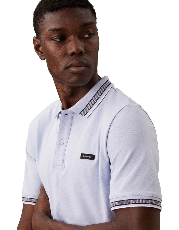 CALVIN KLEIN Stretch Pique Multi Tipping Polo in Kentucky Blue | MYER