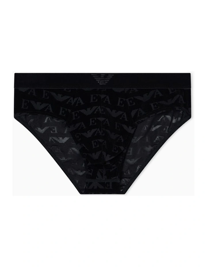 Emporio Armani Jacquard Velvet Brief in Black | MYER