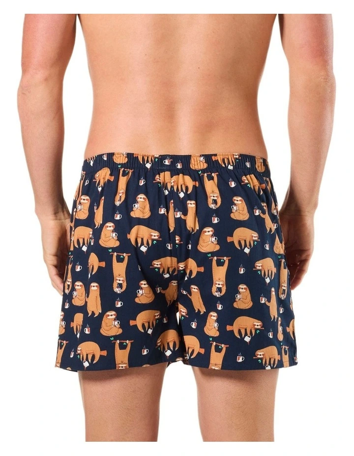 Mitch Dowd Hangin' Sloths Bamboo Boxer Shorts in Navy | MYER