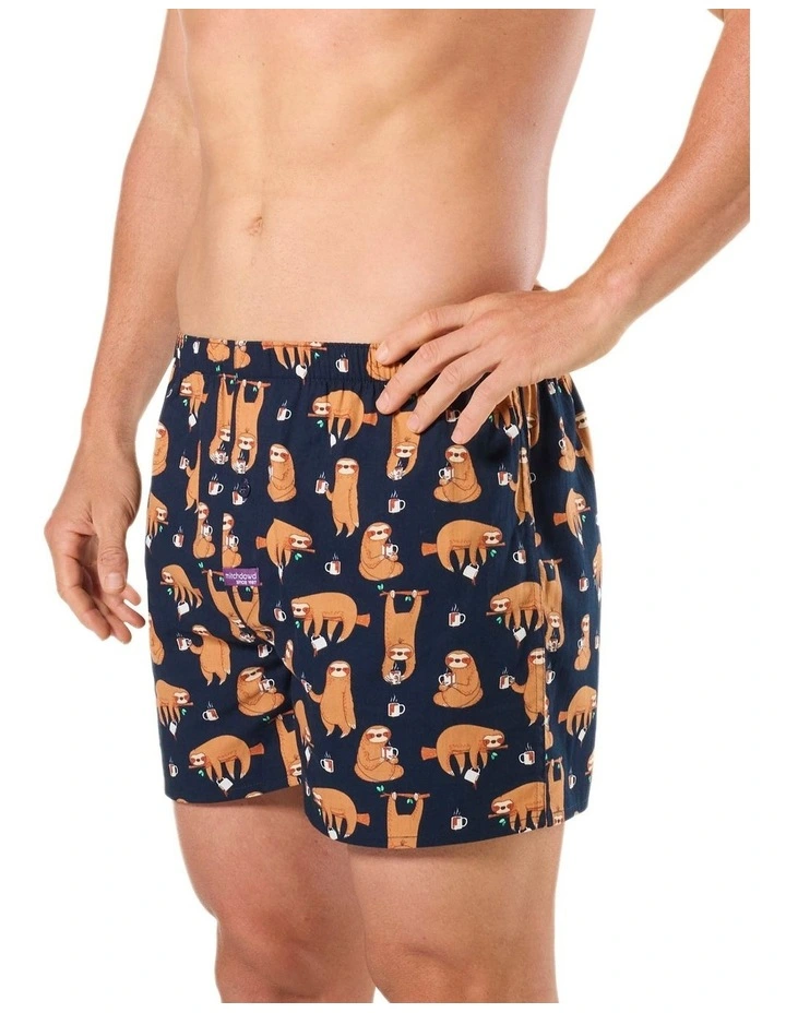 Mitch Dowd Hangin' Sloths Bamboo Boxer Shorts in Navy | MYER