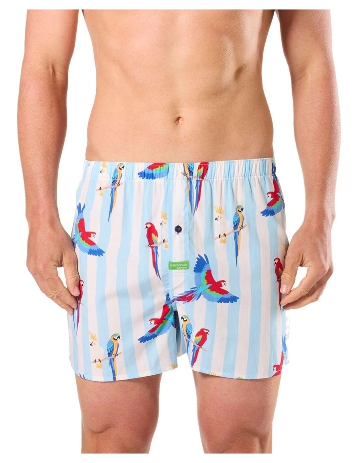 Mitch Dowd Parrot Troopers Bamboo Boxer Shorts in Blue | MYER