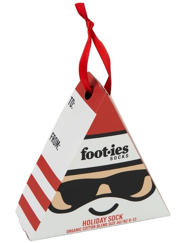 Foot-ies Happy Holiday Hanging Organic Gift Socks in Red | MYER