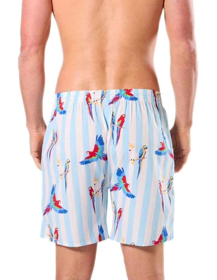 Mitch Dowd Parrot Troopers Bamboo Sleep Short in White/Blue | MYER