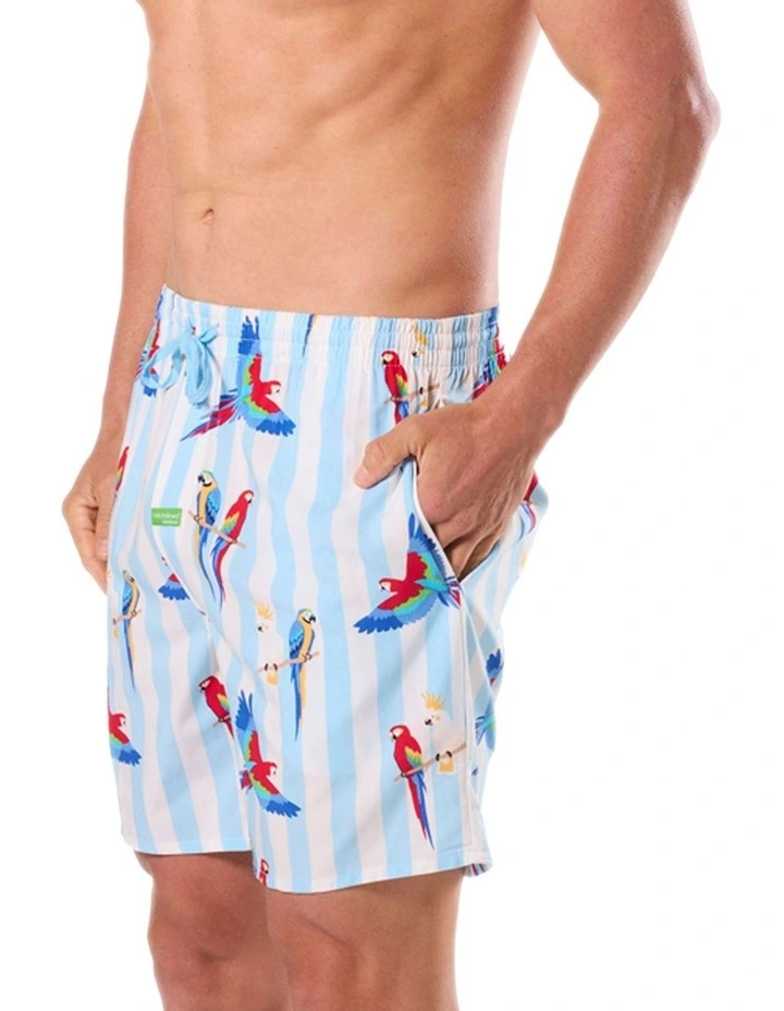 Mitch Dowd Parrot Troopers Bamboo Sleep Short in White/Blue | MYER
