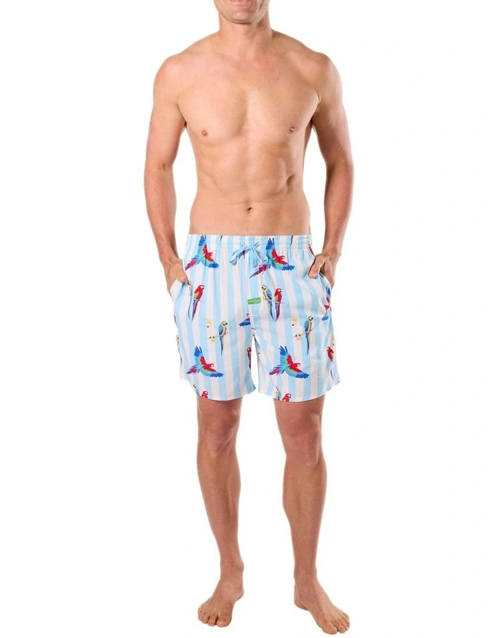 Mitch Dowd Parrot Troopers Bamboo Sleep Short in White/Blue | MYER