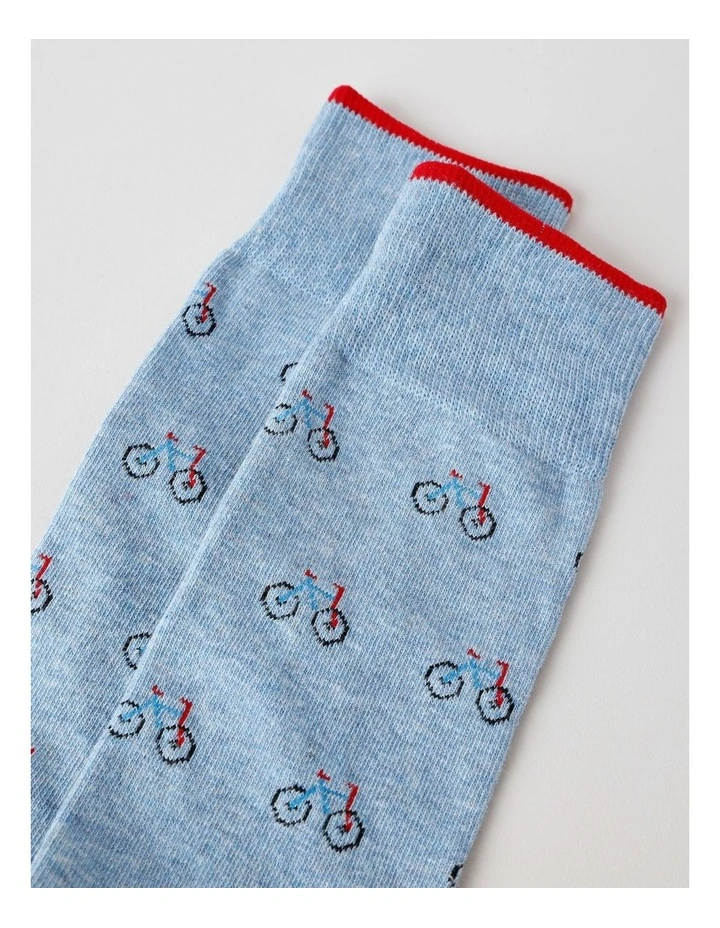 Blaq Bike Socks in Light Blue Marle | MYER