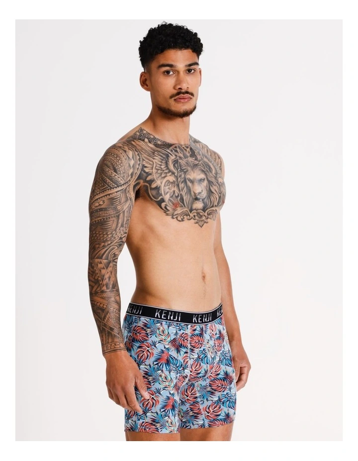 Kenji Fashion Long Leg Trunks 3 Pack in Thunder Tropics | MYER