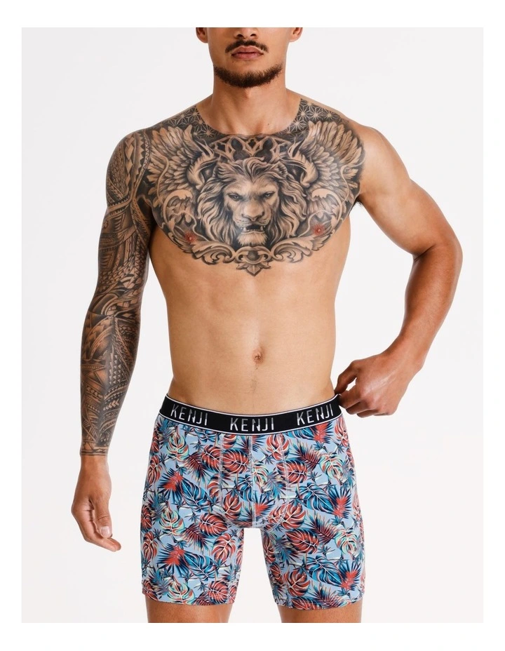 Kenji Fashion Long Leg Trunks 3 Pack in Thunder Tropics | MYER