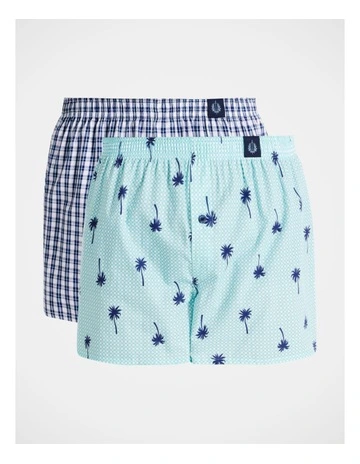 Reserve 2 Pack Softwash Woven Boxers Stormy Weather In Navy/Grey | MYER