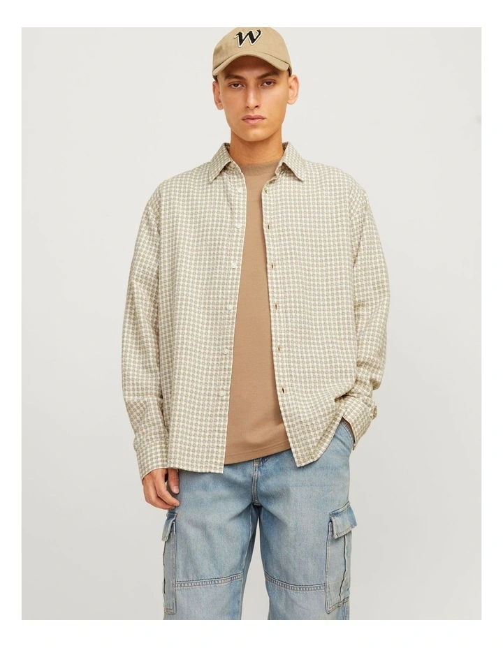 Jack & Jones Jorjoshua Dobby Check Shirt Long Sleeve in Multi | MYER