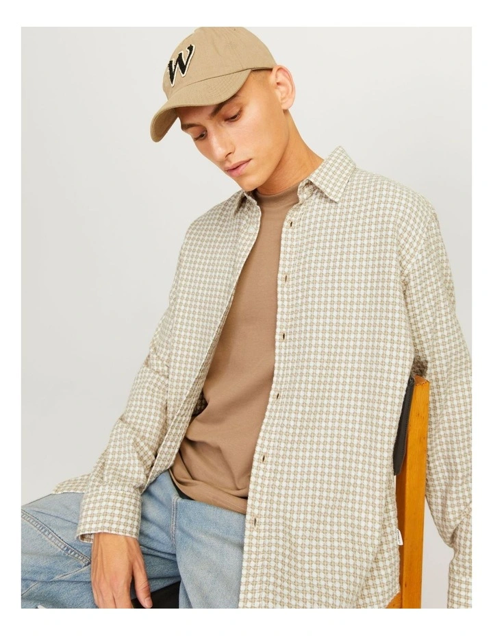 Jack & Jones Jorjoshua Dobby Check Shirt Long Sleeve in Multi | MYER