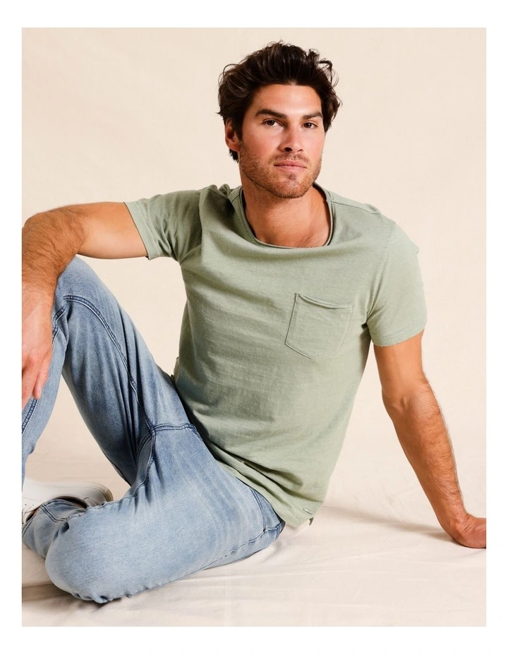 Maddox Alex Speckled Short Sleeve Tee in Green | MYER