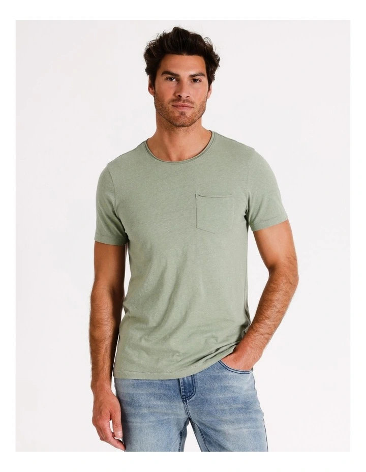 Maddox Alex Speckled Short Sleeve Tee in Green | MYER