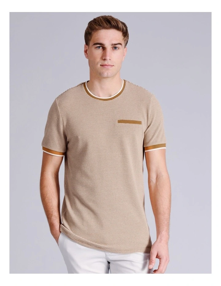 Blaq Jacob Jacquard Tee in Tan | MYER