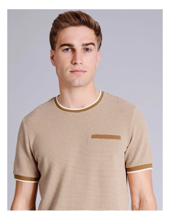 Blaq Jacob Jacquard Tee in Tan | MYER