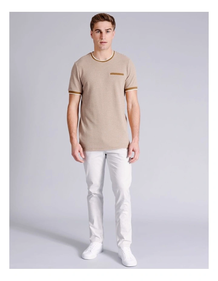 Blaq Jacob Jacquard Tee in Tan | MYER