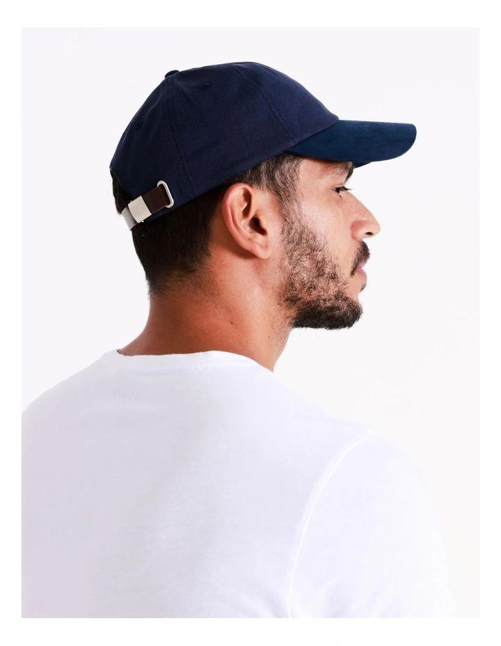 Blaq Cap with Micro Suede Brim in Navy | MYER