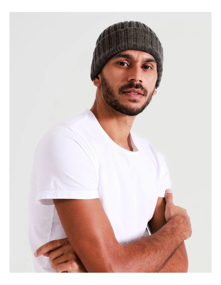 Blaq Chunky Rib Beanie in Charcoal | MYER