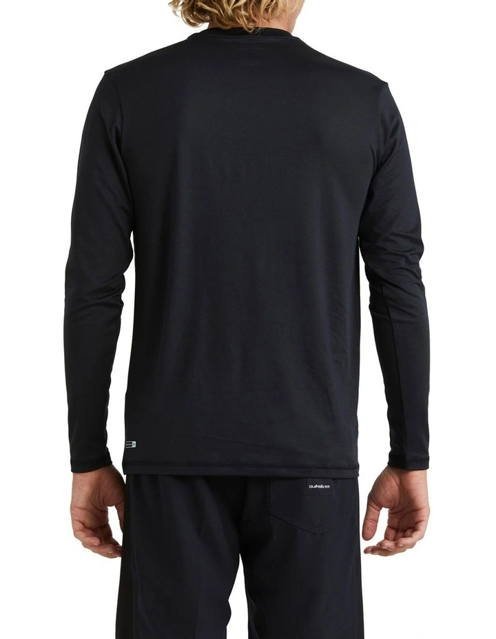 Quiksilver Solid Streak Loose Fit Long Sleeve Rash Top in Black | MYER