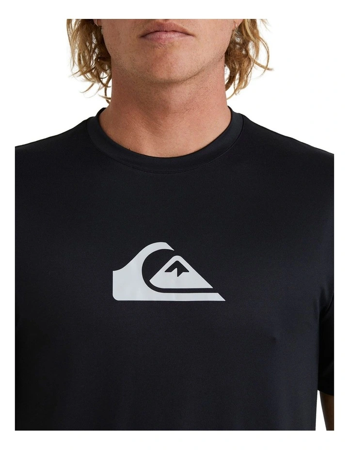 Quiksilver Solid Streak Loose Fit Rash Top in Black | MYER