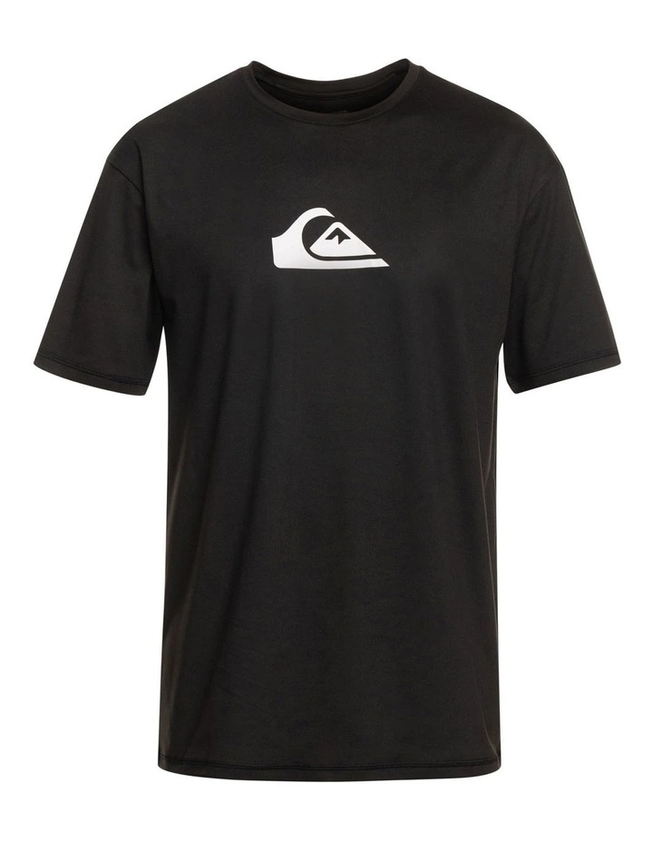 Quiksilver Solid Streak Loose Fit Rash Top in Black | MYER