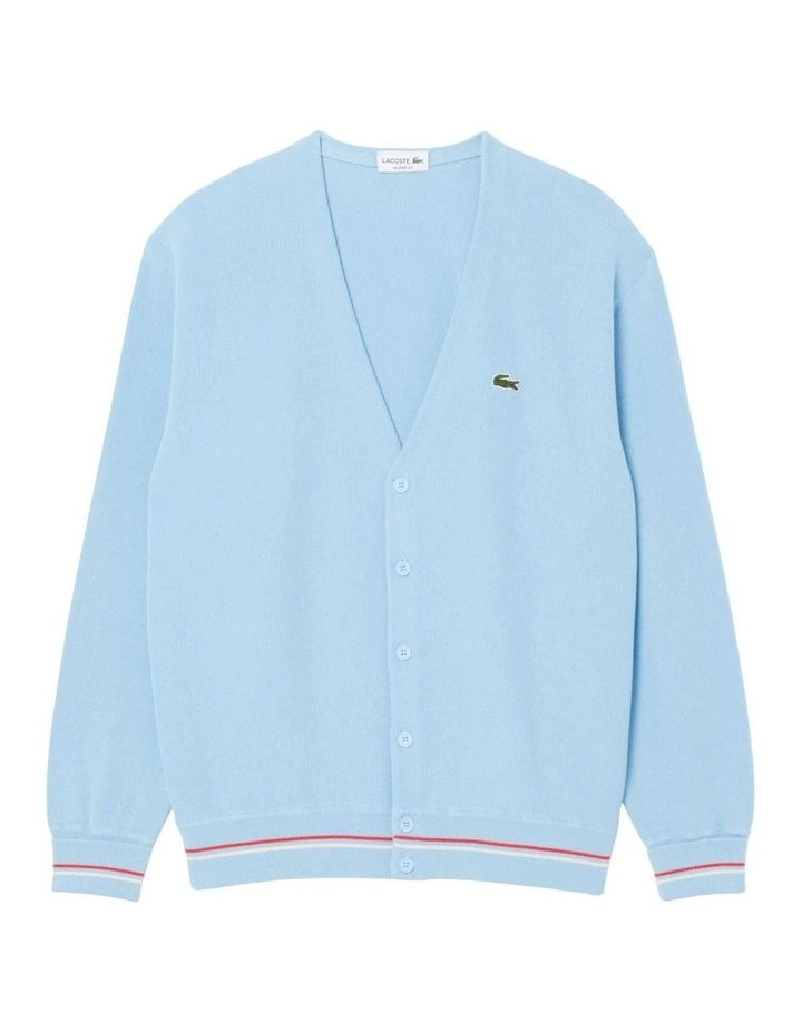 Lacoste Moss Stitch Cardigan in Blue | MYER