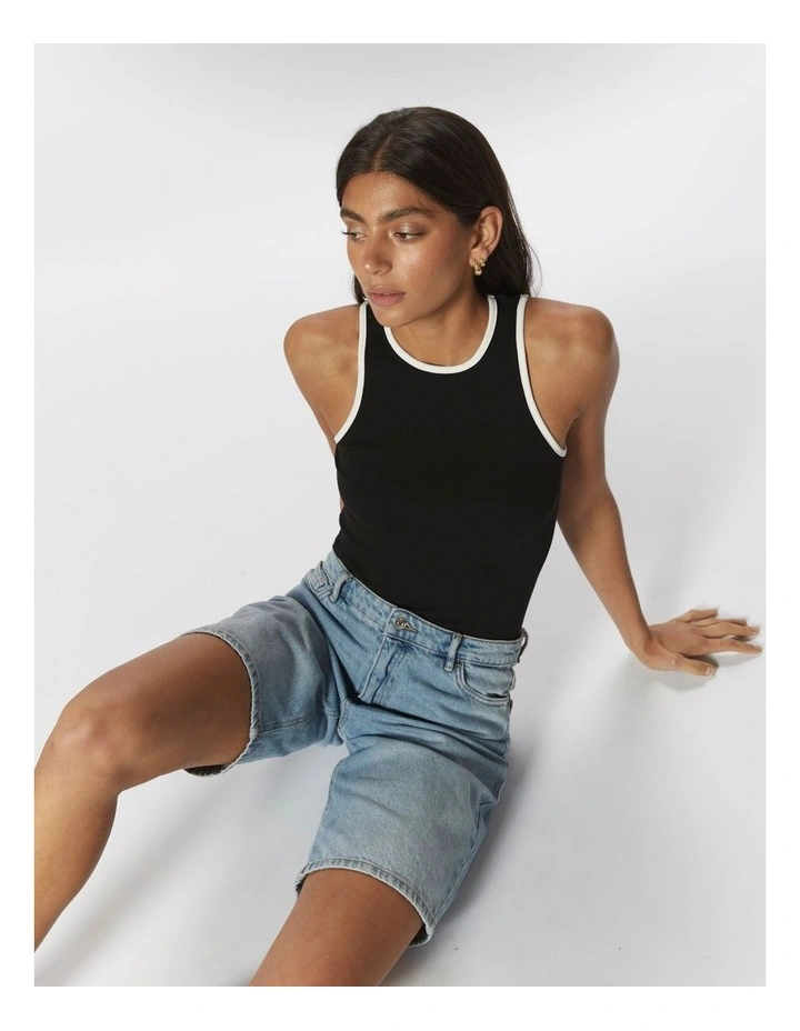 ONLY Fenja Contrast Top in Black | MYER