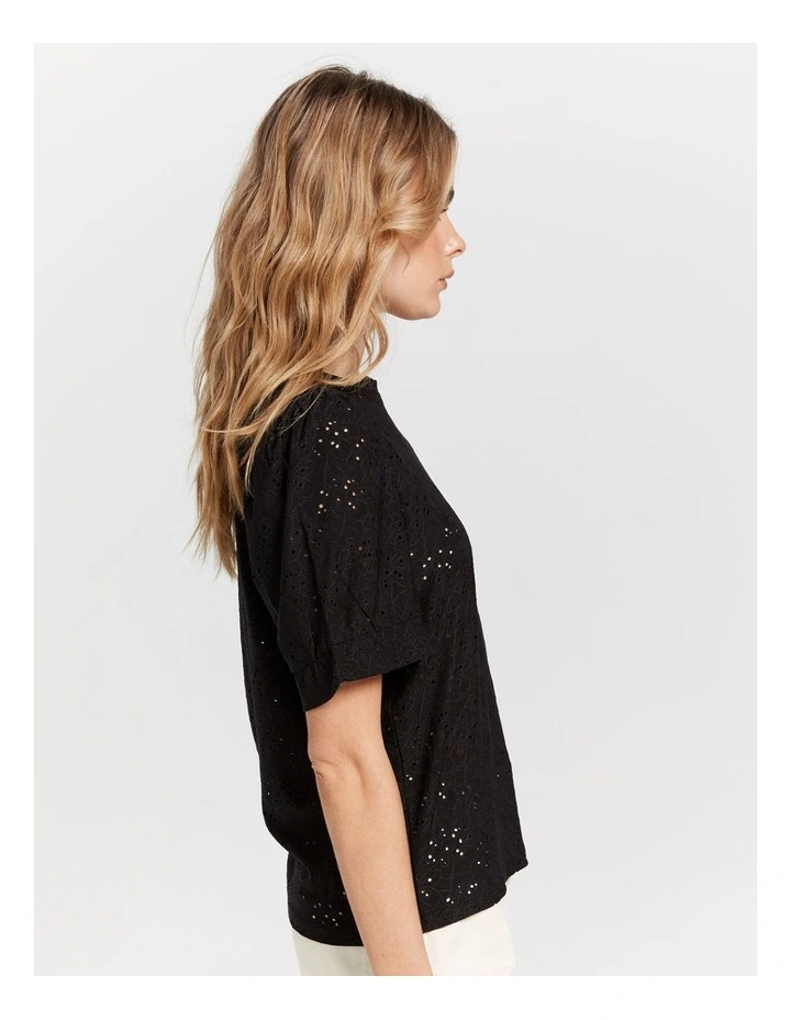 ONLY Smilla Puff Top in Black | MYER