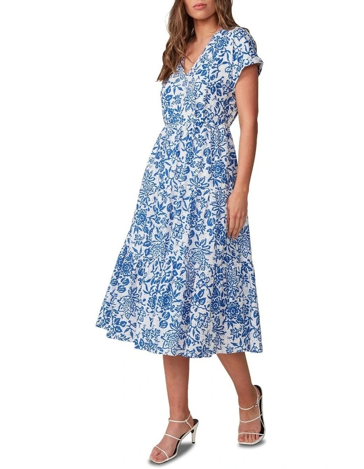 Stella Cote Dazur Midi Dress in Milk/Azure | MYER