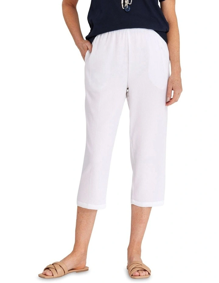 Black Pepper Barwon 3/4 Pant in White | MYER