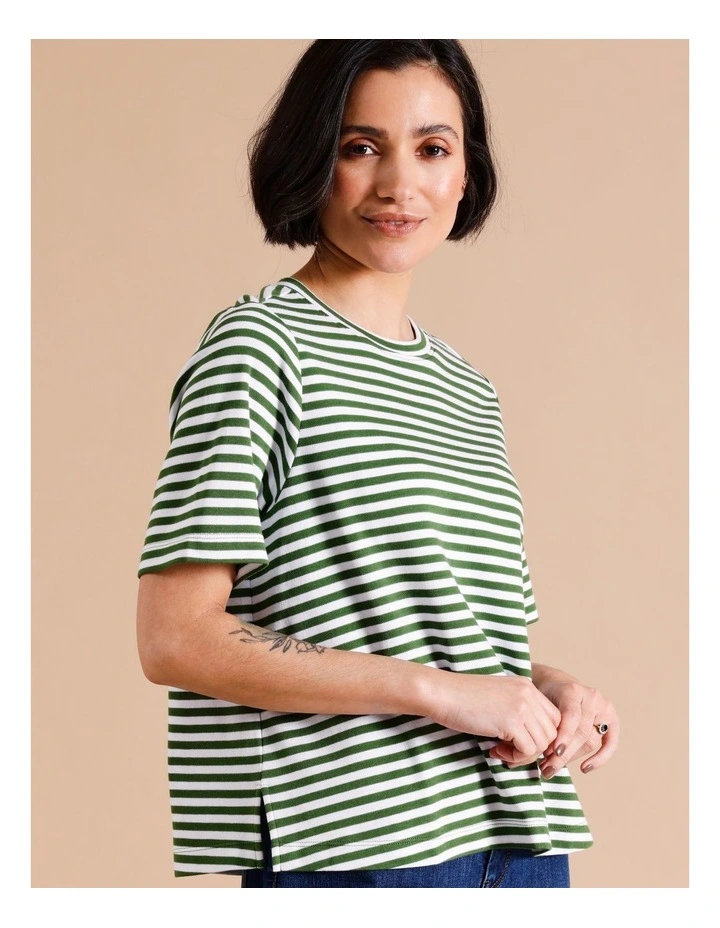 Regatta Organic Cotton Short Sleeve Stand Neck Tee In Avocado/white ...