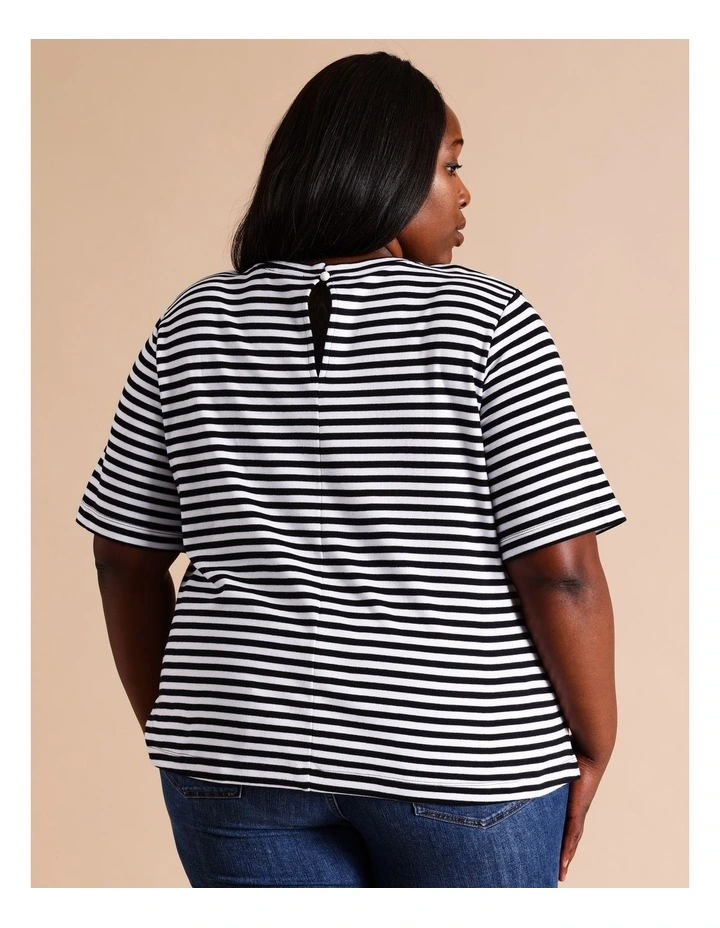 Regatta Organic Cotton Short Sleeve Stand Neck Tee In Black/white ...